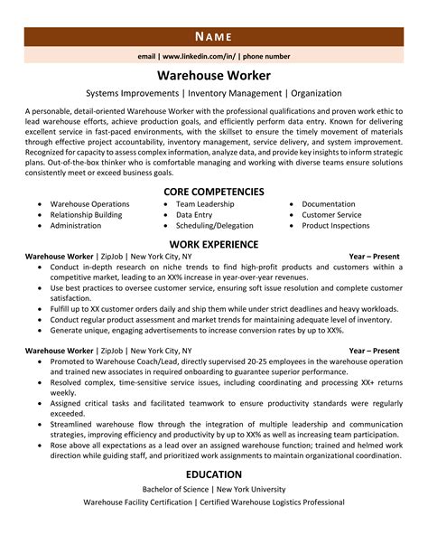 Example Of A Warehouse Resume 4 Warehouse Manager Resume Examples For