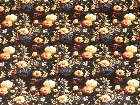 Limited Leather 3 4 5 6 Sqft Embroidery Night Floral Orange Gray On