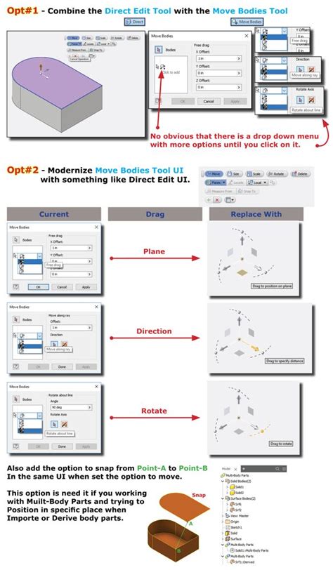 combine the direct edit tool with the move bodies tool autodesk community