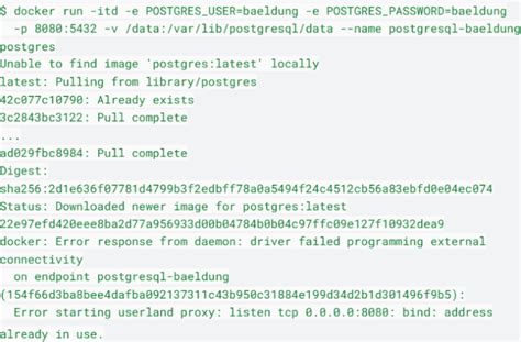 resolving docker error bind address already in use