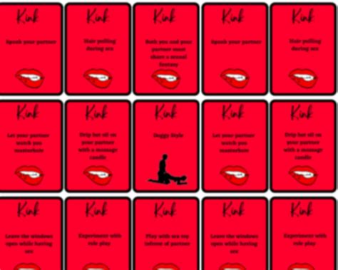 Kinky Cards Couples Sex Game Sex Printable Naughty Valentines Day Gift Etsy