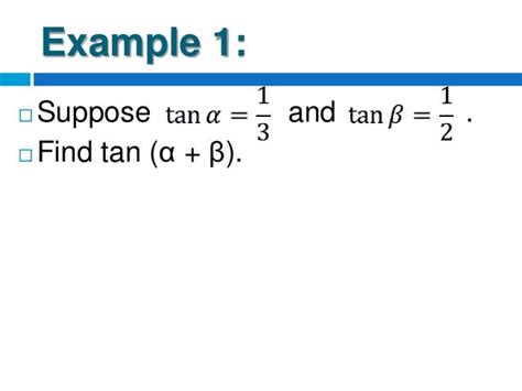 10 2 Sum And Diff Formulas For Tangent