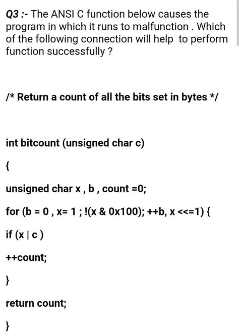 Solved 23 The Ansi C Function Below Causes The Program In