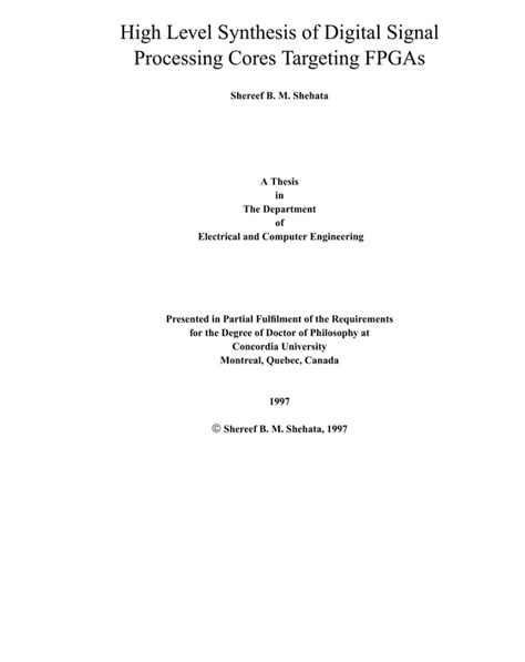 Highlevelsynthesisofdsparchiecturestargetingfpgas Pdf