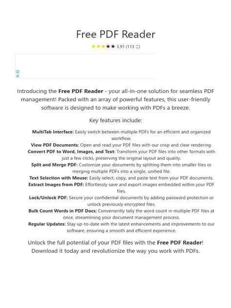 free pdf reader pdf application software software
