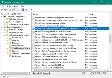 Block Users From Uninstalling Apps From The Windows 10 Start Menu