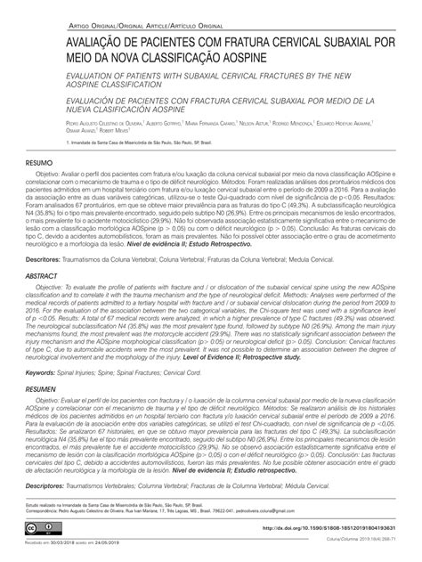 Pdf Evaluation Of Patients With Subaxial Cervical Fractures By The New Aospine Classification Pdf Evaluation Of Patients With Subaxial Cervical Fractures By The New Aospine Classification