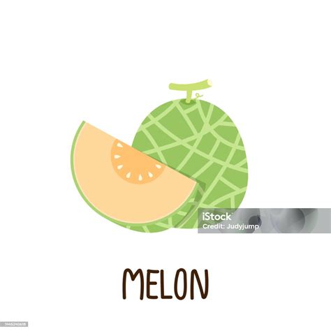 Vecteur Melon Melon Sur Fond Blanc Papier Peint Symbole Conception Du Logo Affiche De Melon