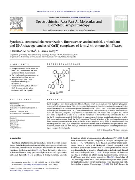 Pdf Synthesis Structural Characterization Fluorescence Antimicrobial Antioxidant And Dna