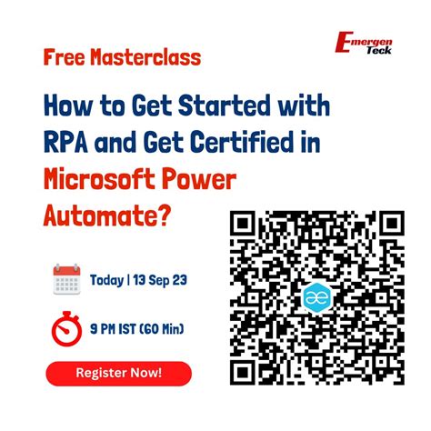Free Masterclass On Rpa With Microsoft Power Automate Emergenteck Posted On The Topic Linkedin