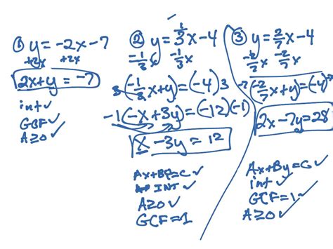 Linear Equations Standard Form Math Algebra Linear Functions