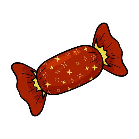 Premium Vector Candy In Red Wrapper With Stars