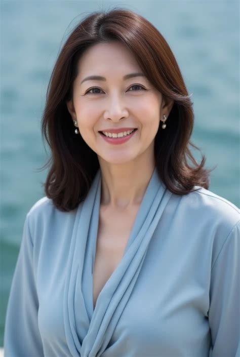 A Middle Aged Japanese Woman 48 Years Old Dressed In A Mid Seaart Ai