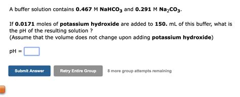 Solved A Buffer Solution Contains 0467mnahco3 And