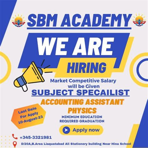 Sir Badar Memorial Sbm Academy On Linkedin Apply Now