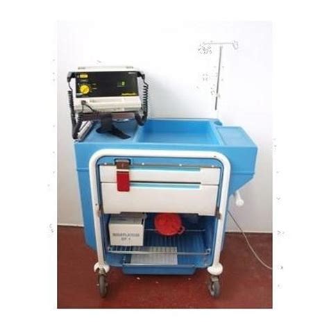 Used Pvc Emergency Cart And Drawers And Codemaster Xe Defibrill