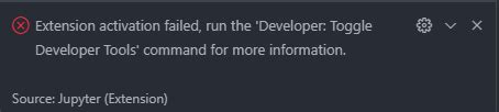 Activating Extension Ms Toolsai Jupyter Failed Proposed Api Is Only Available When Running