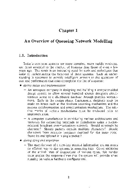 Pdf An Overview Of Queueing Network Modelling