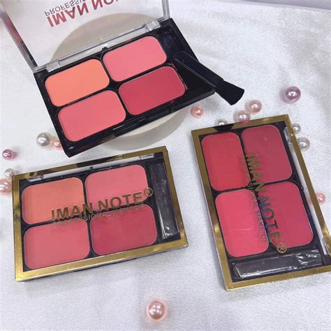 4color Blusher With Brush Mineral Blush Palette With Mirror Matte