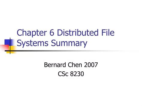 Ppt Chapter 6 Distributed File Systems Summary Powerpoint Presentation Id834971