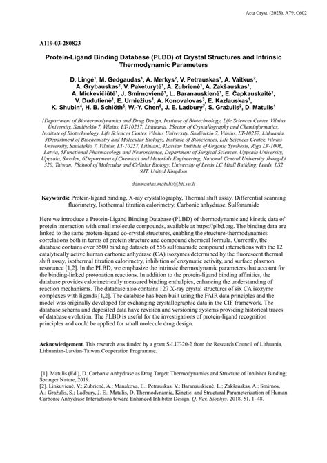Pdf Proteinligand Binding Database Plbd Of Crystal Structures And