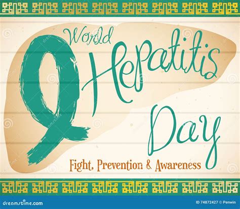 Jade Ribbon Hepatitis B Virus World Hepatitis Day Vector