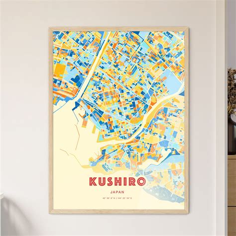 Map Of Kushiro Japan Fine Art Map Poster Customizable Hebstreit