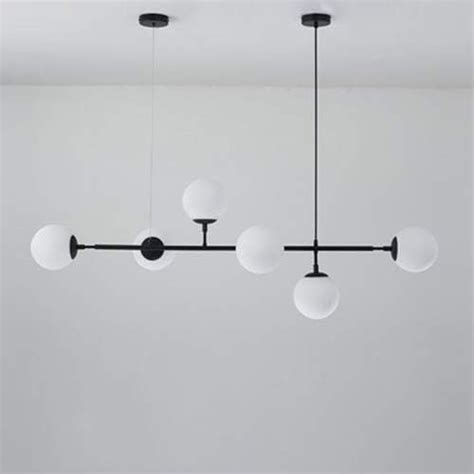 Kovalmax® Lampadario A Sospensione 6 Sfere Sfera In Vetro Bianco