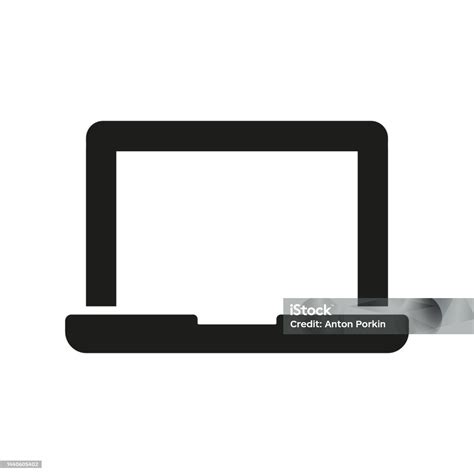 노트북 실루엣 아이콘입니다 온라인 기술 장비 전자 휴대용 컴퓨터 글리프 픽토그램 디지털 모니터 기호가 있는 노트북을 엽니다 고립된 벡터 그림 가상현실에 대한 스톡 벡터 아트