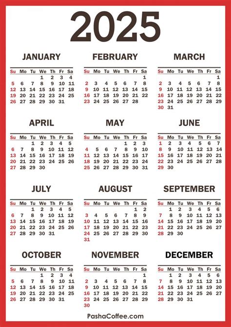 Free Printable 2025 Calendar With Holidays Yearly Calendar 2025 Free