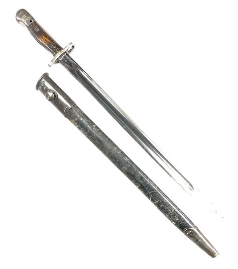 Ww2 British Model 1907 Smle Blade Bayonet 1943 With 1941 Scabbard