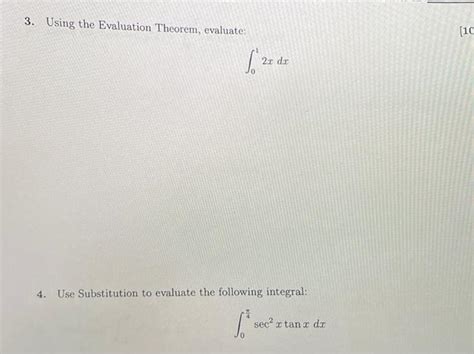 Solved 3 Using The Evaluation Theorem Evaluate ∫012xdx 4