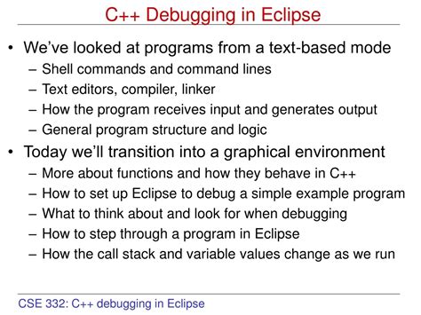 Ppt C Debugging In Eclipse Set Up And Step Through Programs Powerpoint Presentation Id9169743