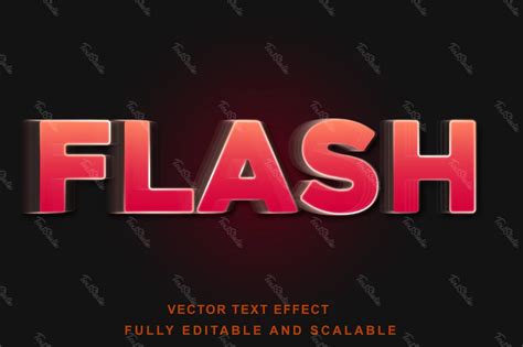Red Flash 3d Font Style Effect Premium Vector File
