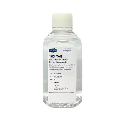 10x Tae Buffer Tris Acetate Edta 500 Ml Ufcbio
