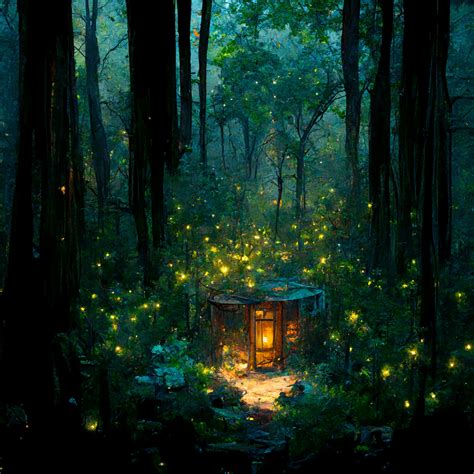 Artstation Lost In The Magic A Forest Of Wonders With Hidden Treehouses And Glowing Fireflies