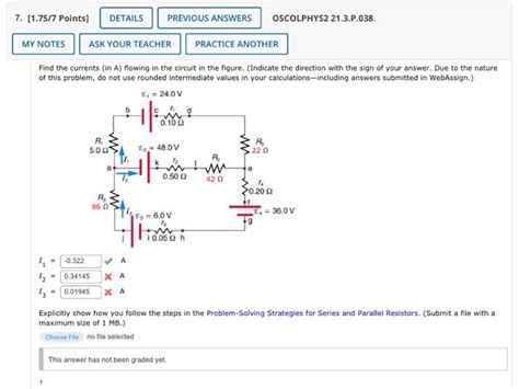 Solved Find The Currents In A Flowing In The Circuit In Chegg Com
