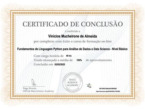 🏅 Finalizei Mais Uma Etapa Do Curso De Fundamentos De Linguagem Python Para Análise De Dados E