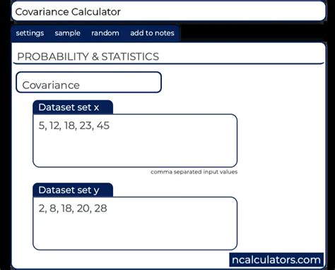 Covariance Calculator