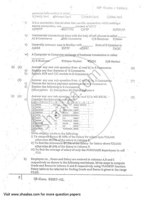 Computer Systems And Applications 2014 2015 B Com General Semester 6 Tybcom Question Paper