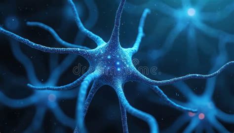 Illustration Of Neuron Network Neural Cells Brain Cells With Synapses Network Connections