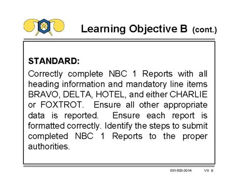 Terminal Learning Objective Action Submit Nbc 1 Report
