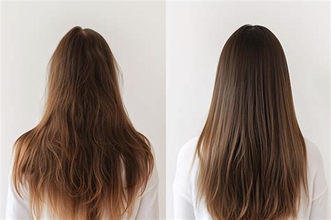 Before And After Hair Treatment Showing Enhanced Texture And Shine Generative Ai Premium Ai