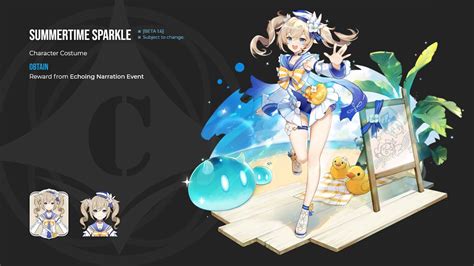 News Barbara Costume Summertime Sparkley Bikini Swimwear Genshin