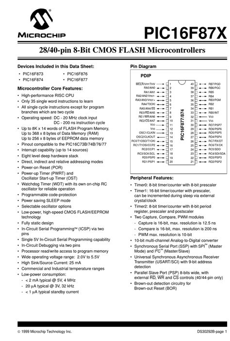 MICROCHIP TECHNOLOGY PIC F X MANUAL Pdf Download ManualsLib