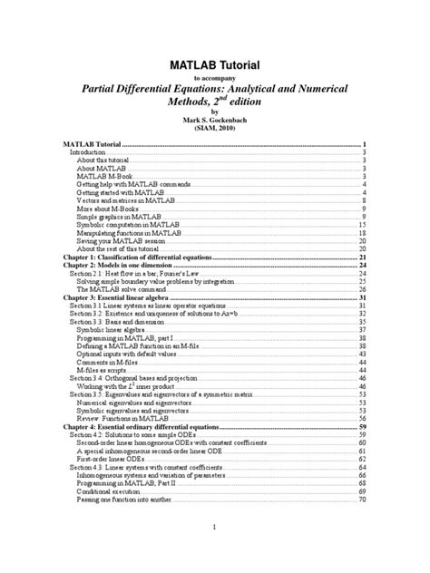 Partial Differential Equations Analytical And Numerical Methods Pdf Ordinary Differential