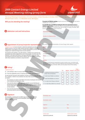 Fillable Online Annual Meeting Voting Proxy Form Fax Email Print PdfFiller