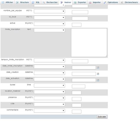 1054 Unknown Column Type In Field List Erreur Dans Phpmyadmin
