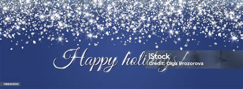 행복 한 휴일 텍스트와 크리스마스 배너입니다 실버 글리터 장식 즐거운 연말연시 되세요 문구에 대한 스톡 벡터 아트 및 기타 이미지 즐거운 연말연시 되세요 문구 웹 배너