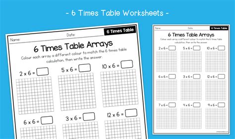 6 Times Table Arrays Activity Worksheets Ks2 Multiplication Primary